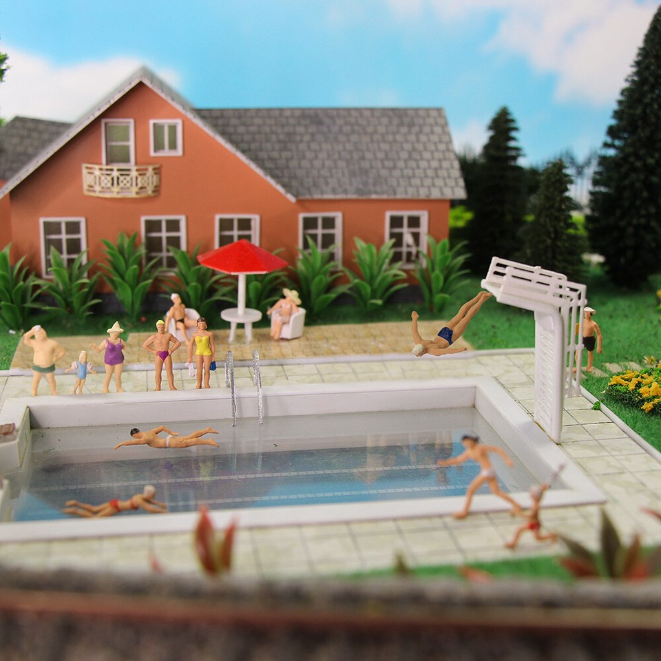 Evemodel 40pcs 1:87 HO Scale Seaside Visitors Swimmers Swimming People ...