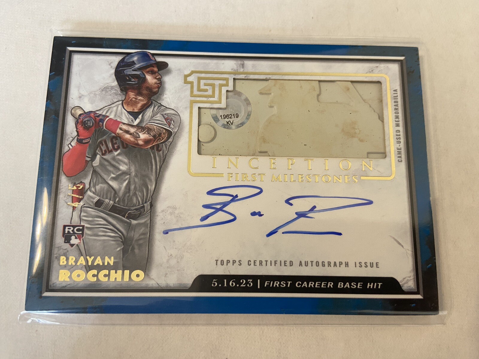 2023 Topps Inception Brayan Rocchio First Milestones Base Auto MLB LOGO ...
