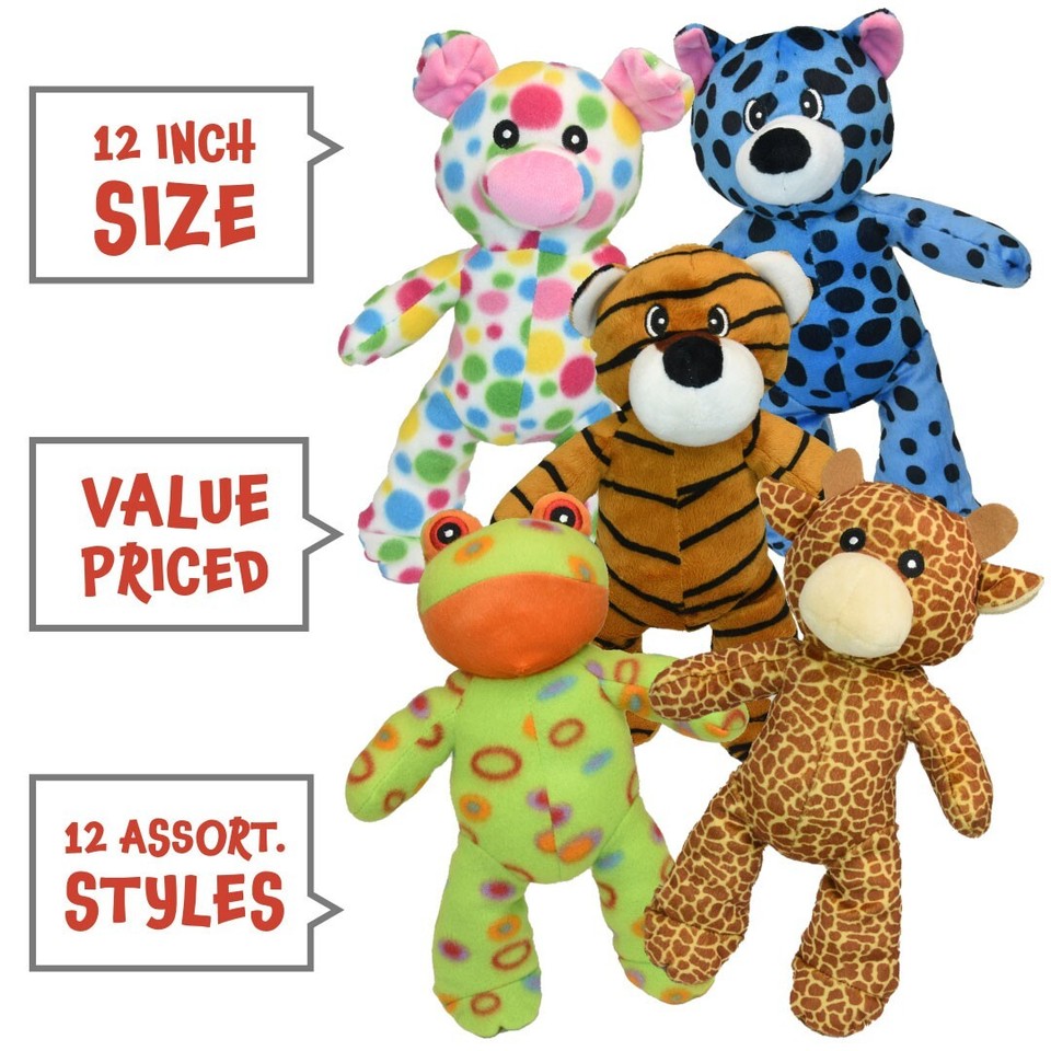 48 Pc Bulk Stuffed Animals 12-inch, 12 Styles - Kids Prizes, GiveAways ...