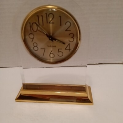 Vintage Mid Century Bulova Clear Lucite Acrylic Desk Alarm Clock | eBay