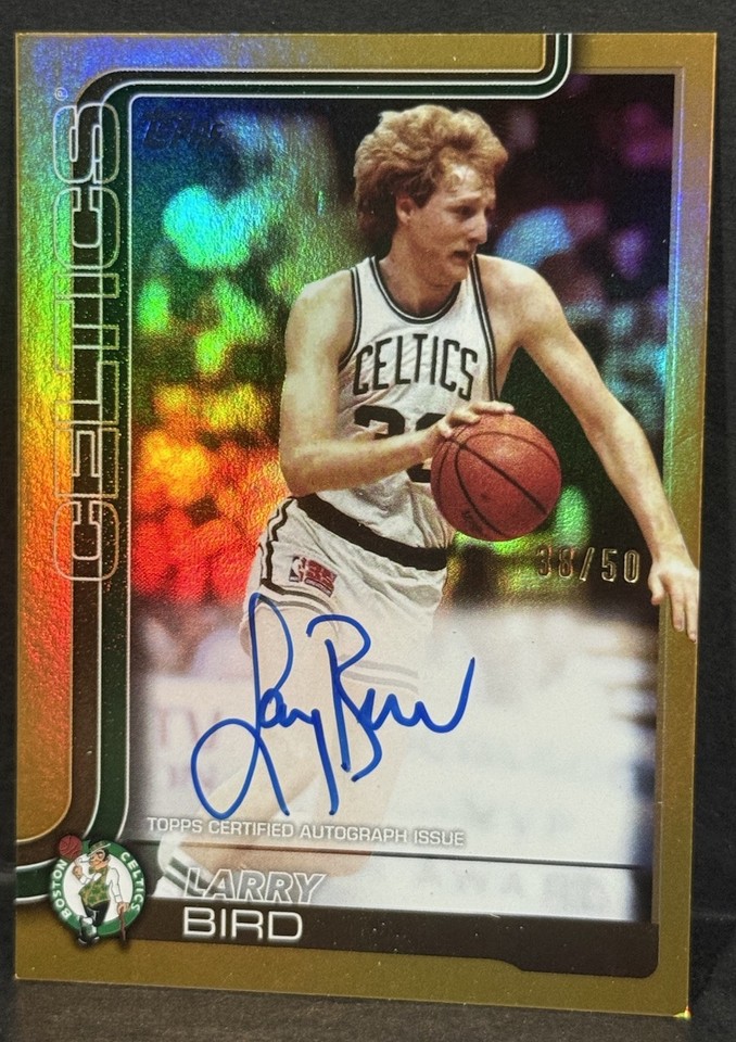2025-26 Topps Basketball Boston Celtics Larry Bird On Card Auto Gold ...