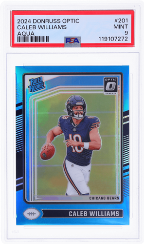 2024 Donruss Optic Caleb Williams Rated Rookie Aqua #201 /299 PSA 9 | eBay