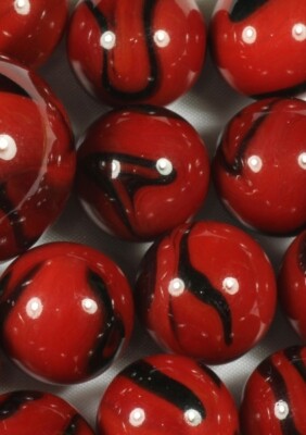 Bulk PK 100 Ladybug 16mm Glass Player Mega Marbles 5/8" Red w Black ...