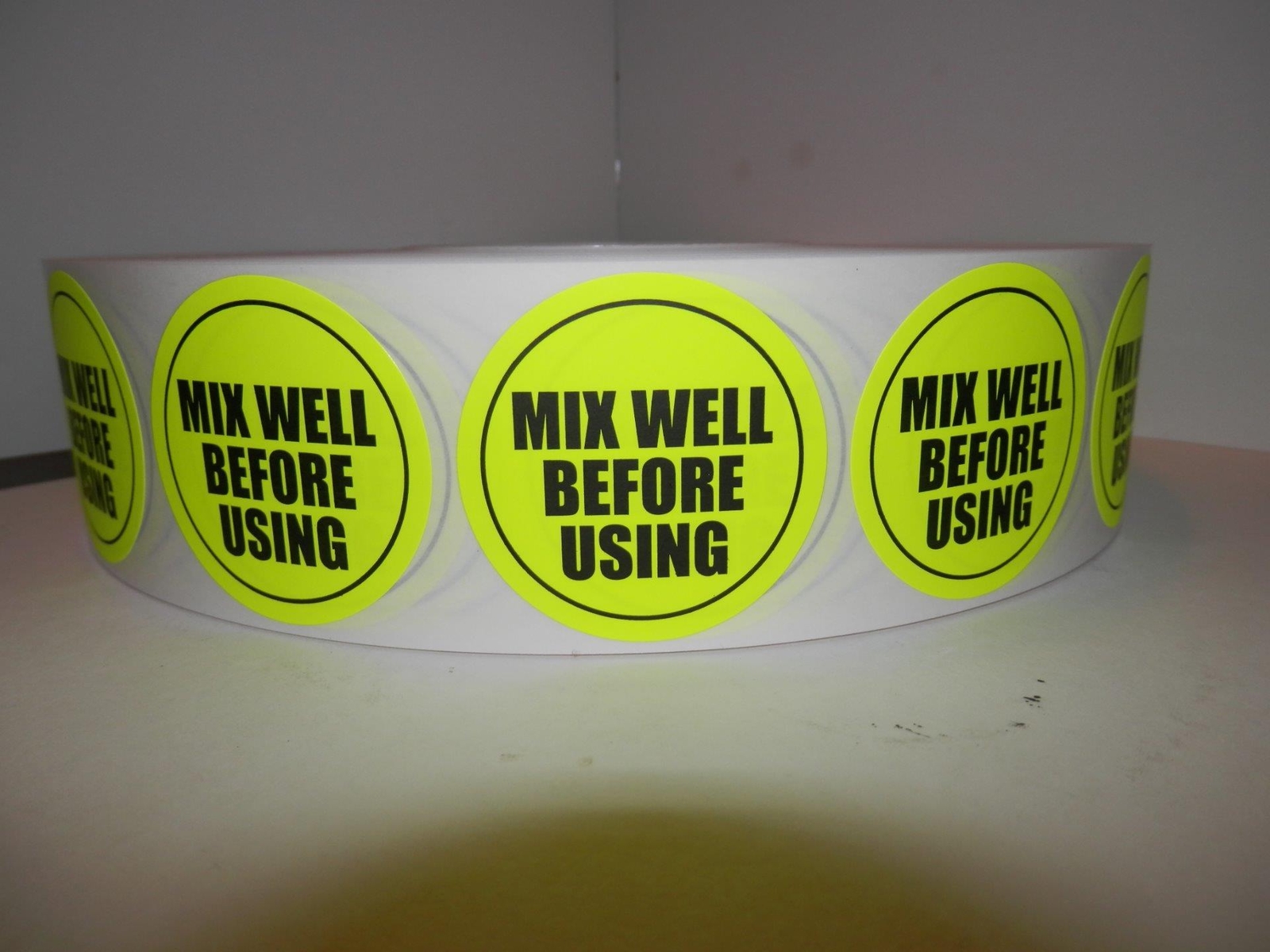 MIX WELL BEFORE USING 1 3/4" circle Sticker Label fluorescent ...