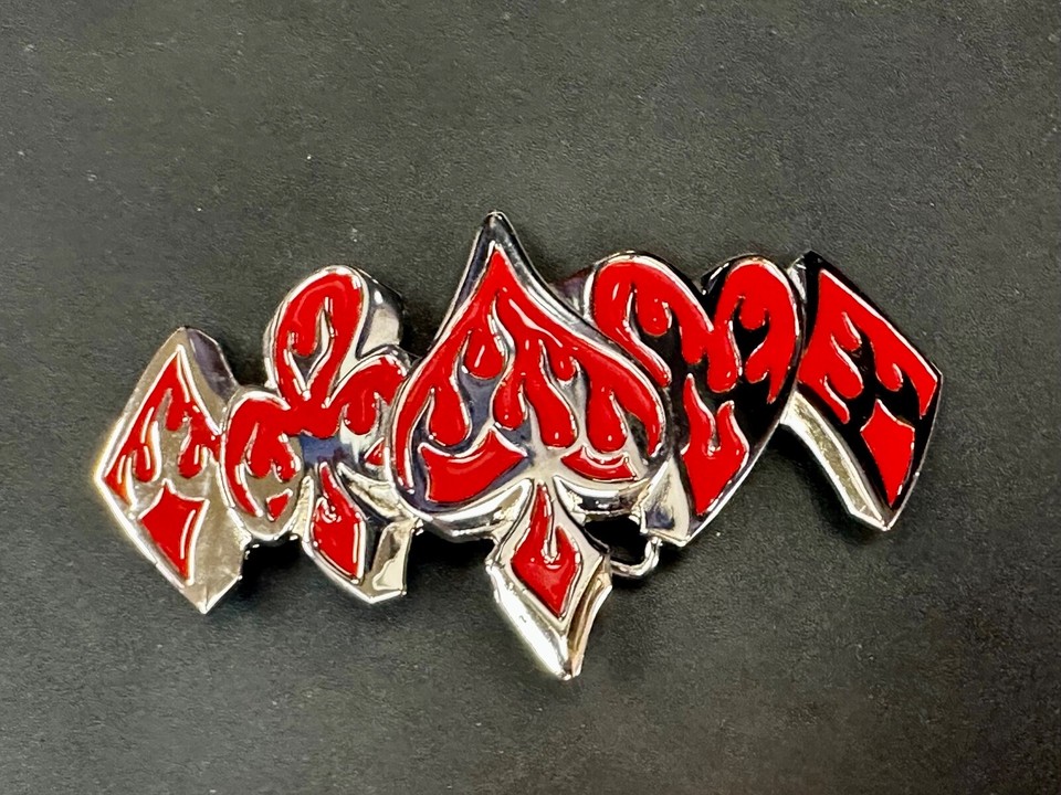 Poker Card Deck Suits, Heart Diamond Spade Blood red cutout large Belt ...