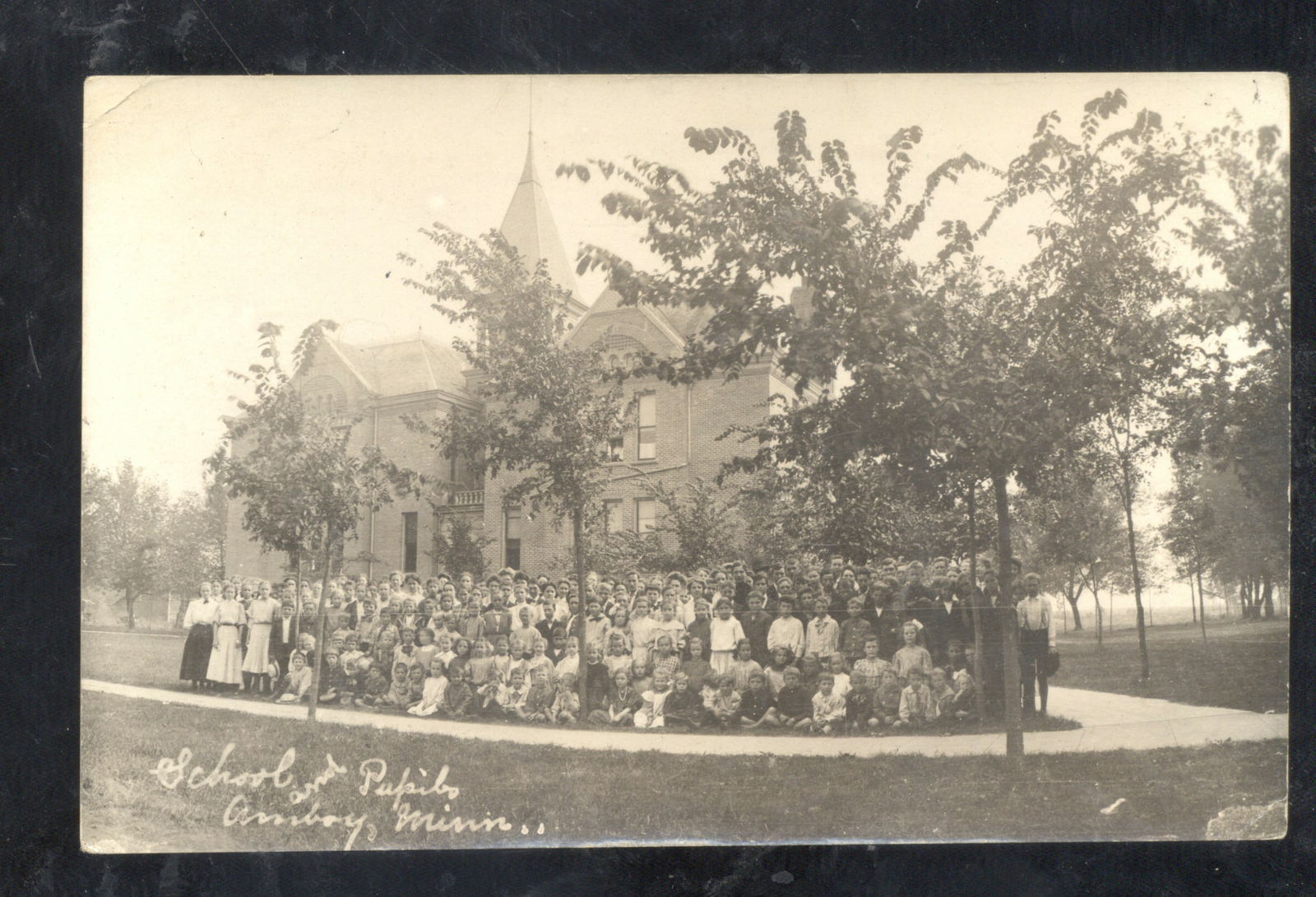 RPPC AMBOY MINNESOTA SCHOOL STUDENTS TEACHER VINTAGE REAL PHOTO ...