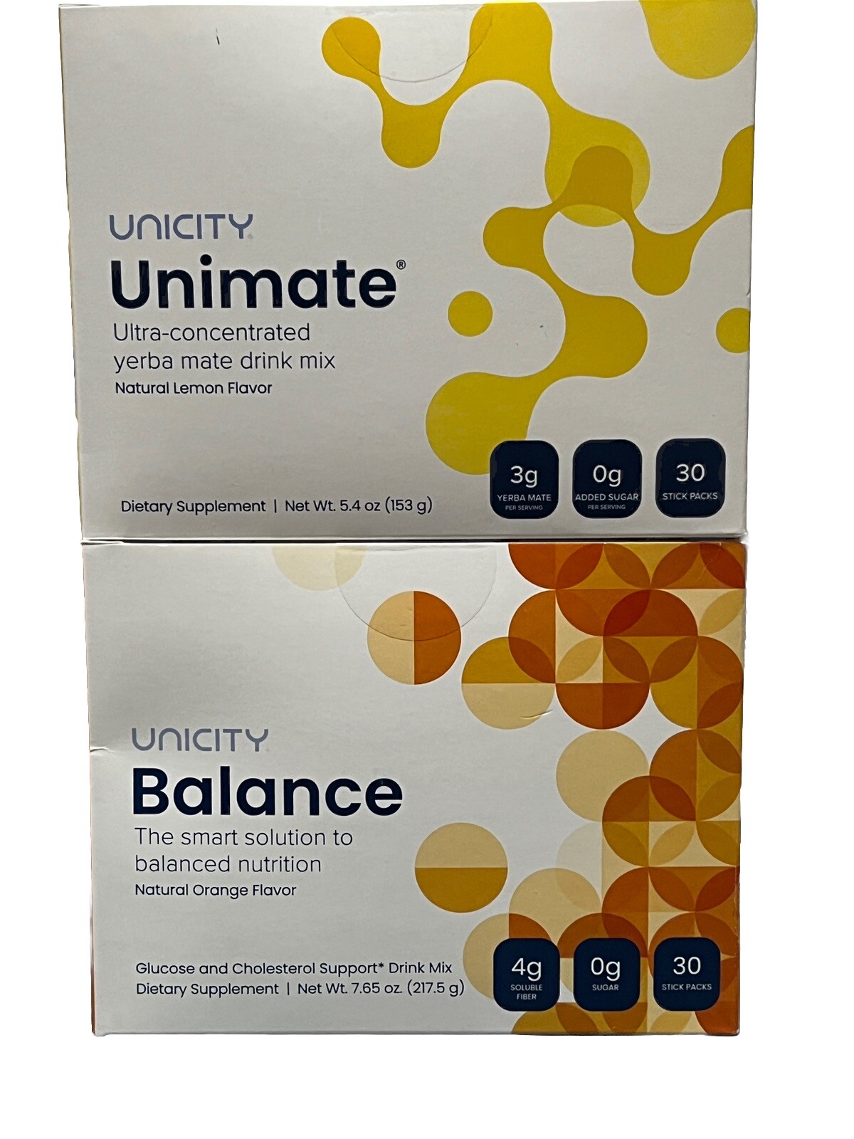 *NEW* 2 Boxes Combo-Unicity Unimate LEMON and Unicity Balance Natural ...