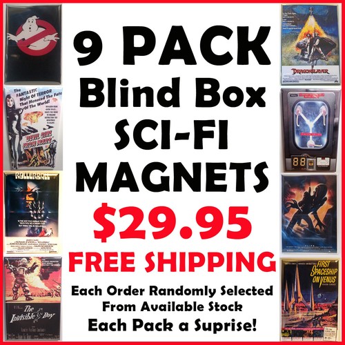 MAGNET BLIND PACKS 9 PACK 2"x3" SCI-FI CHOSEN AT RANDOM GIFT FREE ...