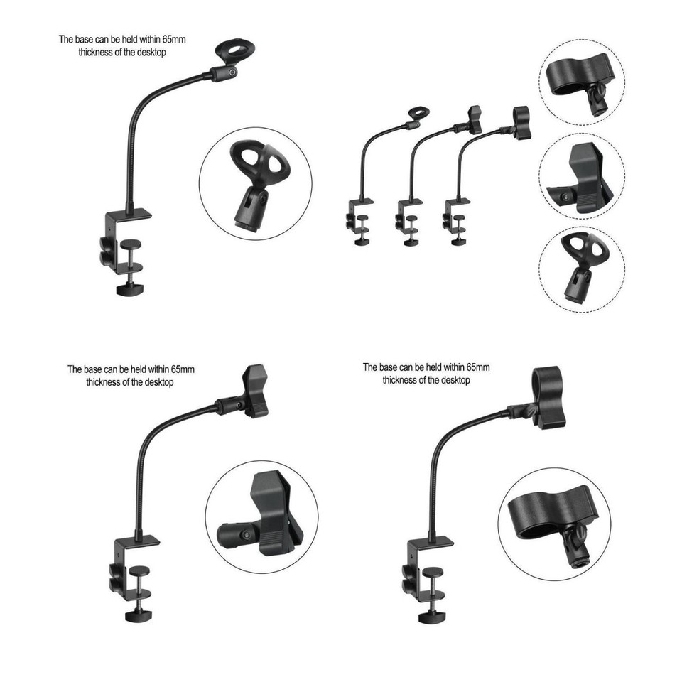Flexible Mic Gooseneck Stand with Desk Clamp for Radio and Podcast ...