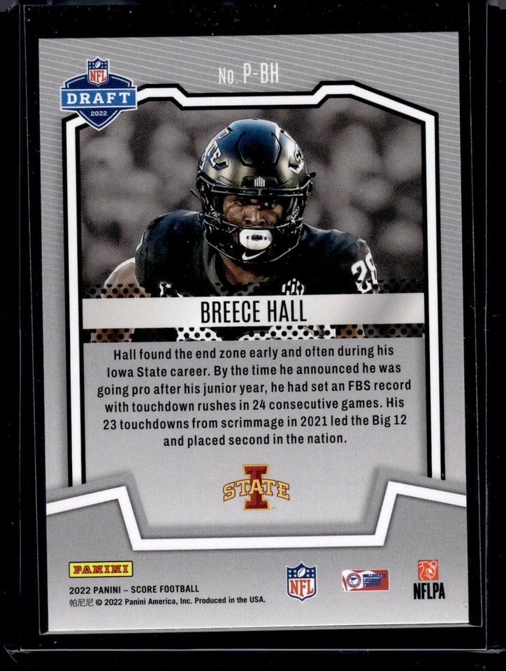 2022 Score #P-BH Breece Hall PROtential Red | eBay