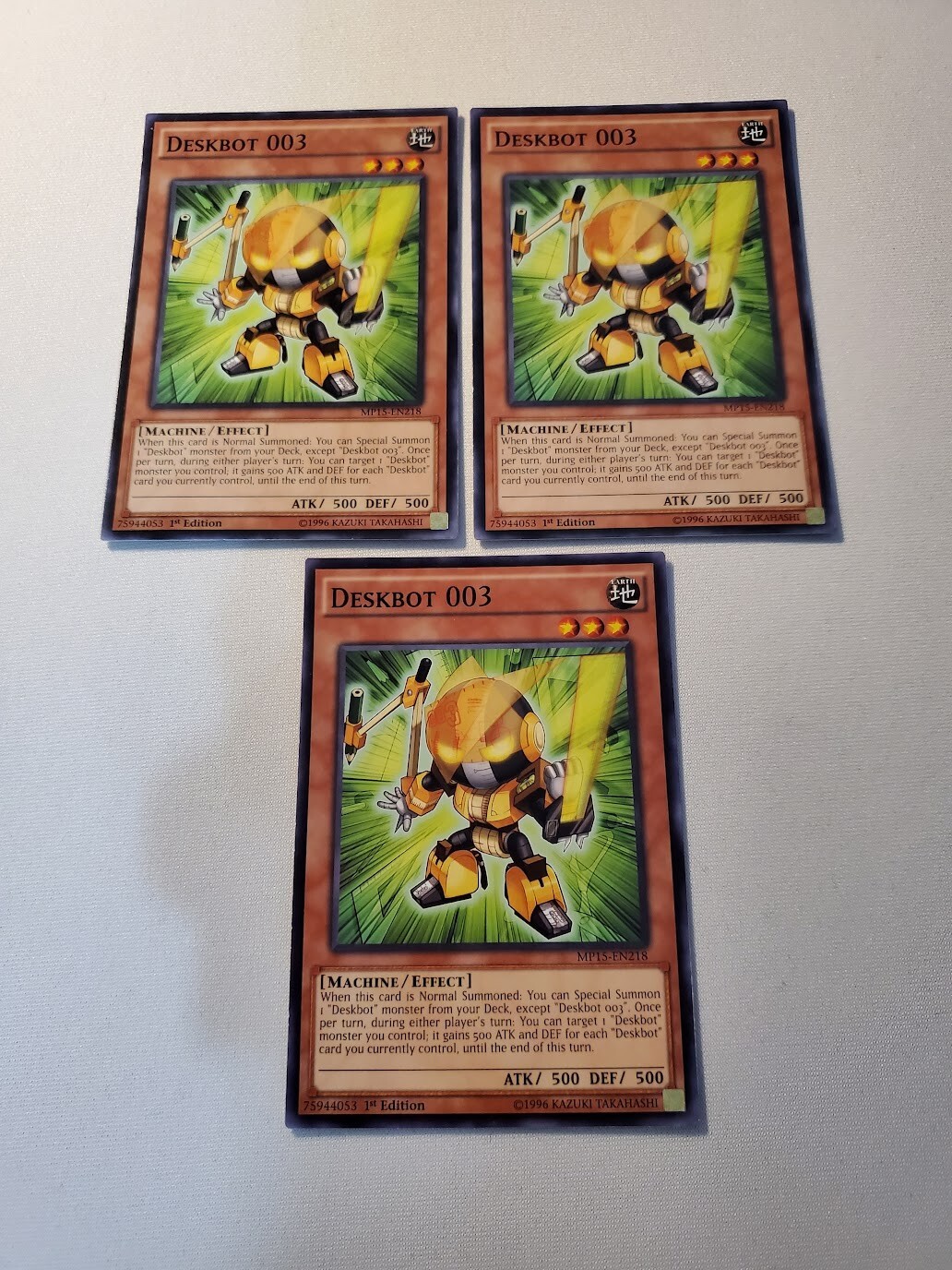 Yugioh - Deskbot 003 MP15-EN218 NM 1st ed Common x3 | eBay