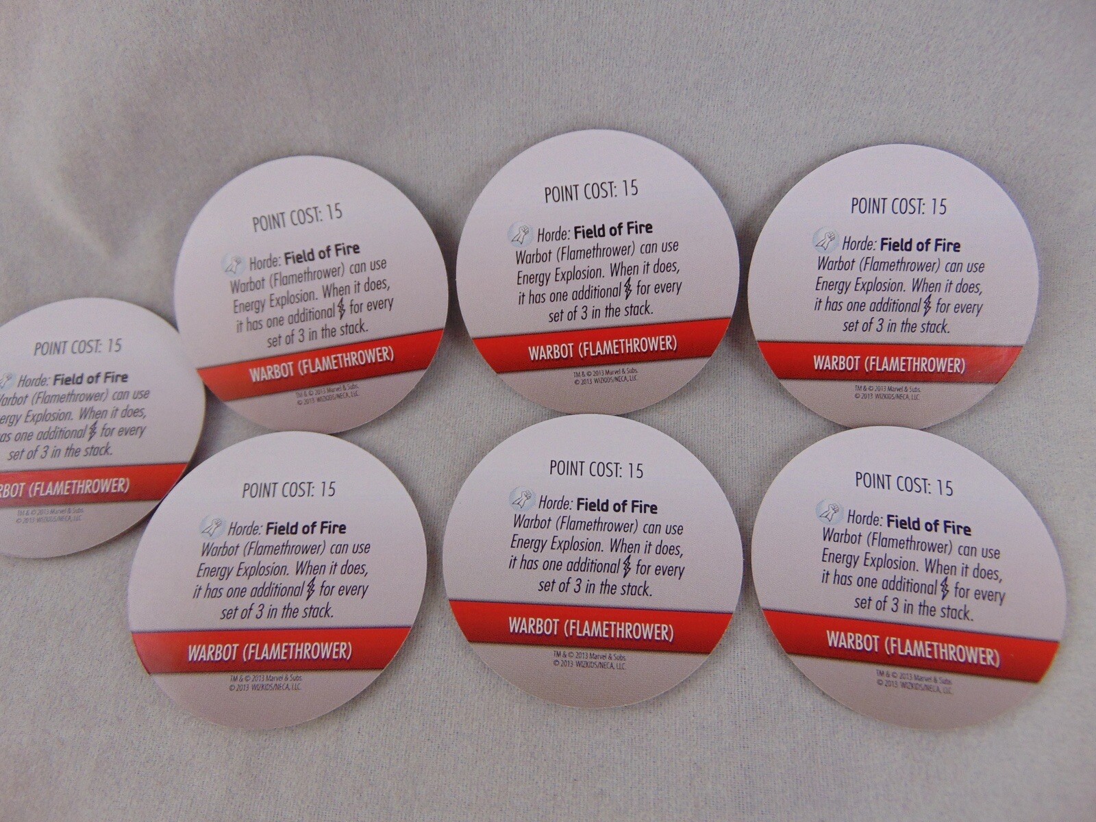 Heroclix Marvel Warbot Flame Thrower Tokens Lot | eBay