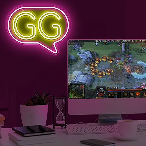 GG Neon Sign – Good Game Neon Lights for Gamers/Streamers - GG Pink ...