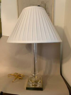 Chapman Glass and Brass Lamp 1972 27" MCM Hollywood Regency Nice! | eBay