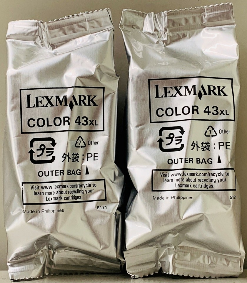 New Genuine Lexmark 43XL 2PK Ink Cartridges X Series X7550 X7675 Z ...