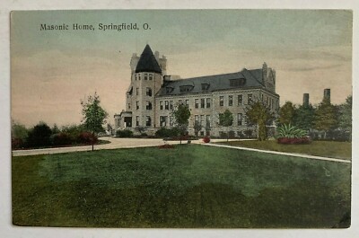 OH Postcard Springfield Ohio Masonic Home building exterior view hand ...