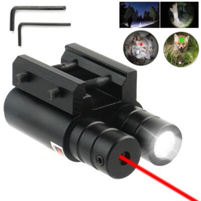 Tactical LED Rifle Gun Flashlight and Red Dot Laser Sight Combo for ...