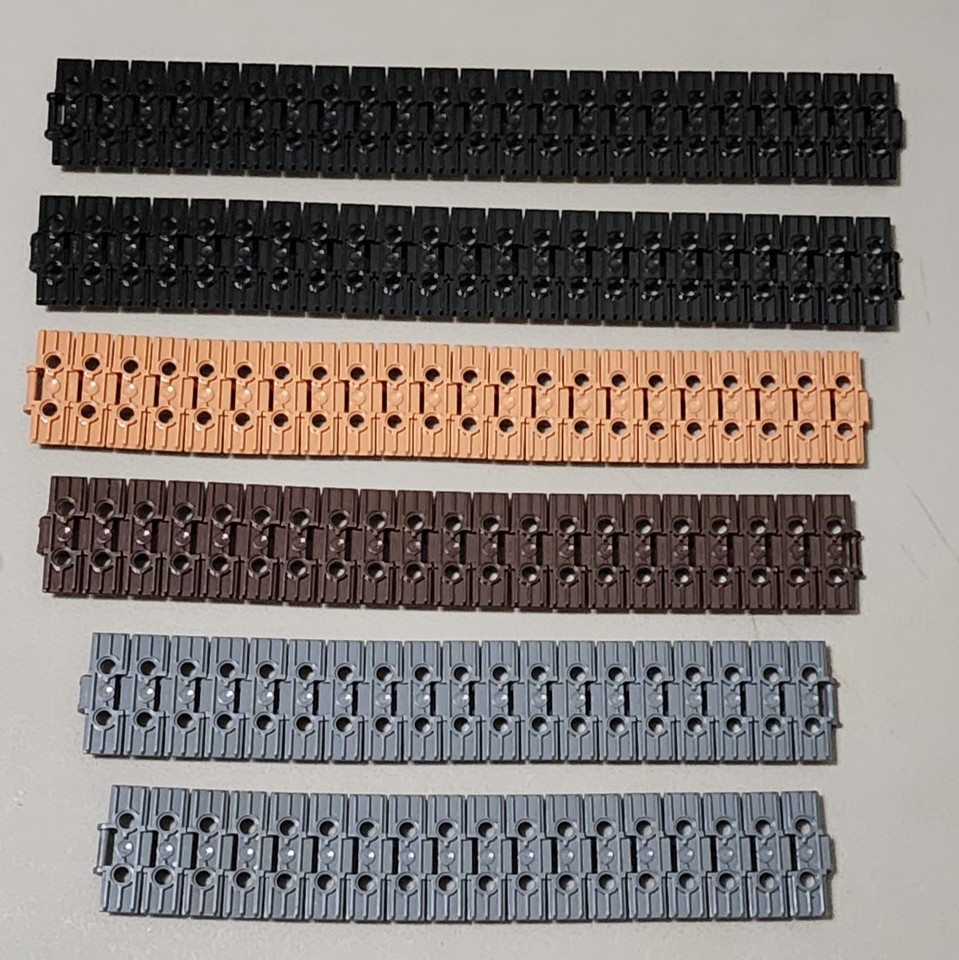 Lego Lot 126 Technic Tread Links Wide Pin Holes Nougat Black Dark Brown ...