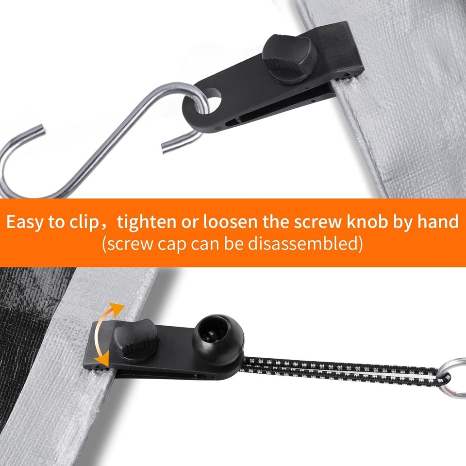 20 Pack Tarp Clamps Heavy Duty, Shark Tent Fasteners Clips Holder, Pool ...