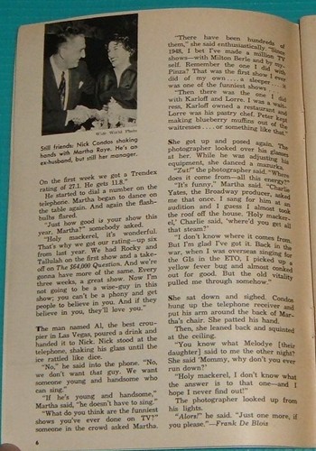 1955 TV GUIDE ARTICLE~MARTHA RAYE & DAUGHTER MELODYE & EX HUSBAND NICK ...