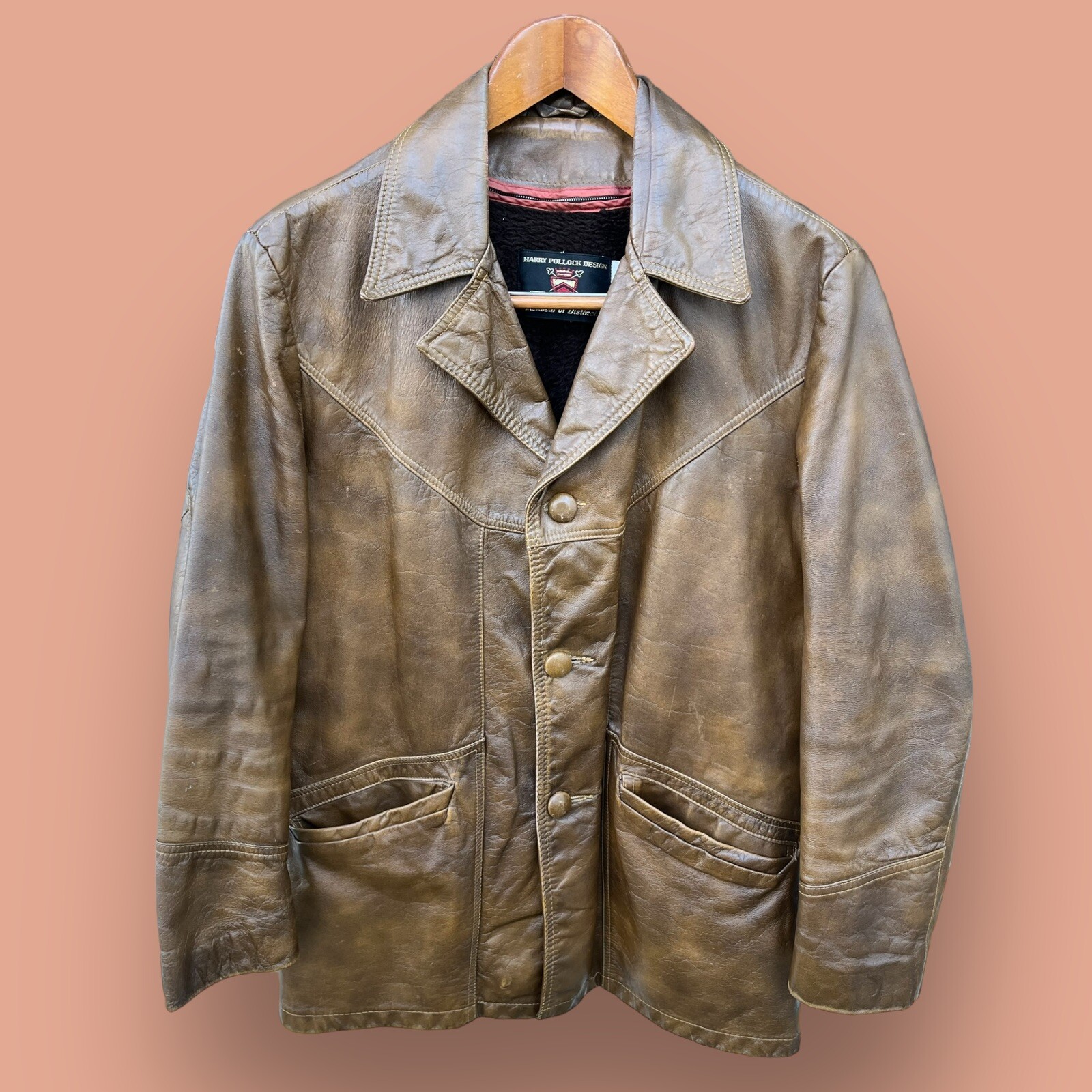 Vintage 1970s 70's Harry Pollock Design SKM Brown Lea… - Gem