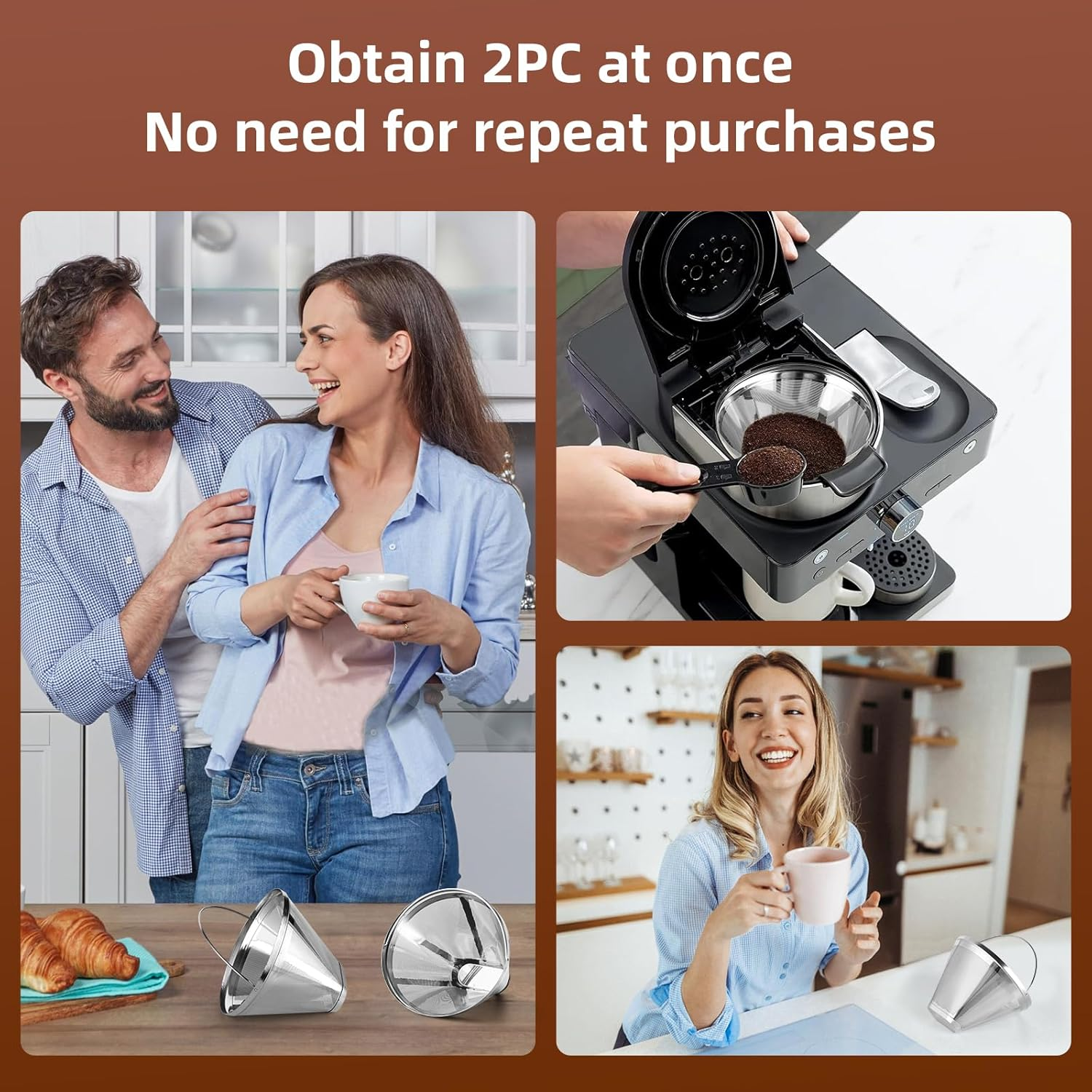 Bouaid Stainless Steel Reusable #4 Coffee Filter - Fits Ninja Coffee ...