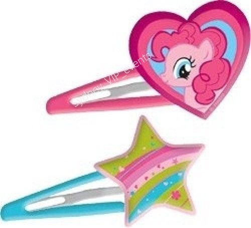 MY LITTLE PONY HAIR CLIPS HEARTS & STARS GLITTER 12PK BIRTHDAY PARTY ...