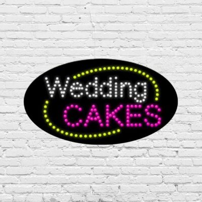 LED Wedding Cake Sign for Retail Displays | Light Up Sign | 15"H x 27"W ...