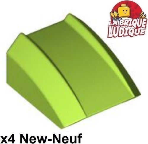 LEGO 4x Slope Curved Gradient Curve 2x2 Lip Green Lime / File 30602 New ...