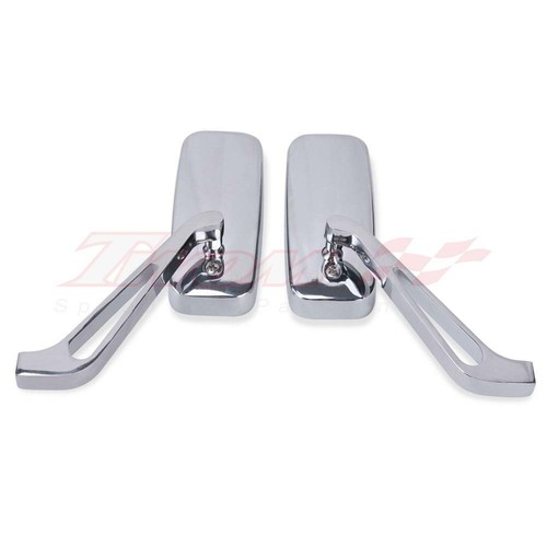 Chrome Rectangle Chrome Convex Side View Mirrors For Kawasaki Scooter ...