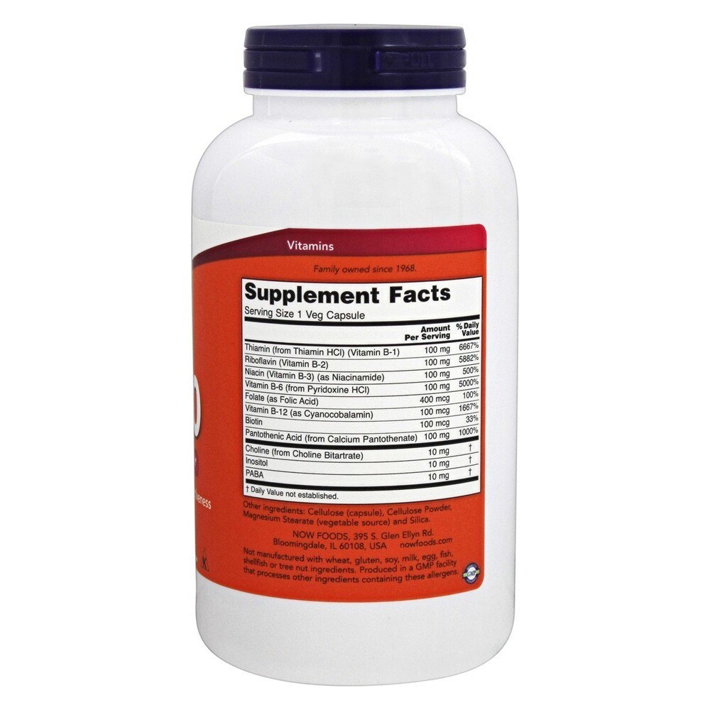 NOW Foods Vitamin B100 High Potency B Complex, 250 Capsules | eBay