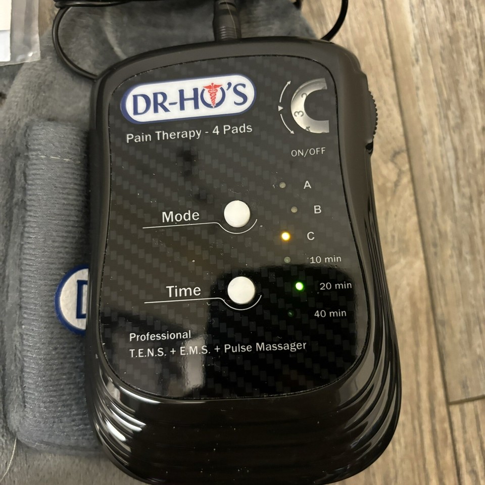 Dr Ho's Neck Pain PRO Neck & Shoulder TENS EMS Therapy w/ Foot Pads | eBay