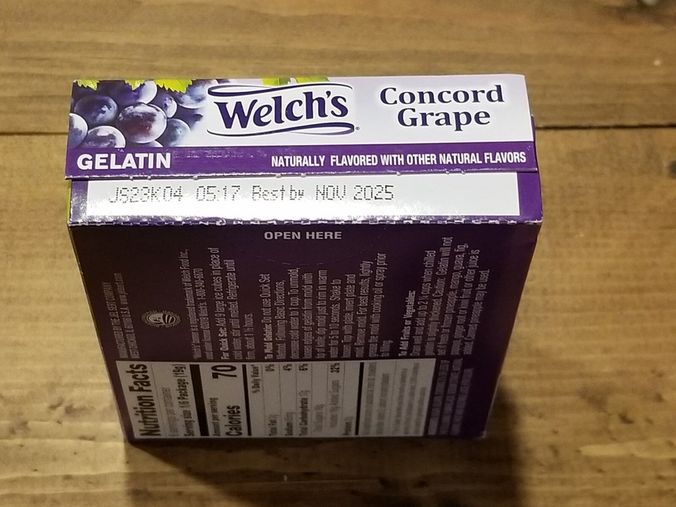 Welch's CONCORD GRAPE Jello Gelatin Dessert 3.99 oz Box NEW - 2 PACK ...
