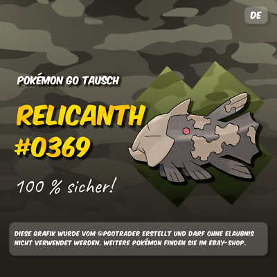 Relicanth · Pokémon GO Tausch · Regionales Pokémon · #0369 · Gen. 3 ...