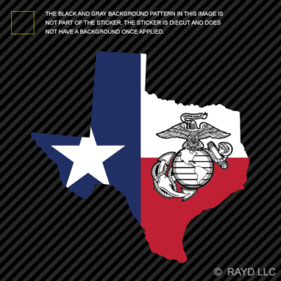 Texas Shaped TX Flag with Marines EGA Sticker Die Cut Vinyl eagle globe ...