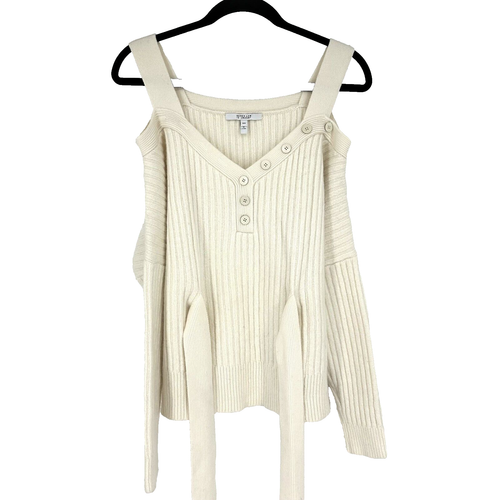 Derek Lam 10 Crosby Cold Shoulder Sweater Ivory Wool Cashmere Medium | eBay