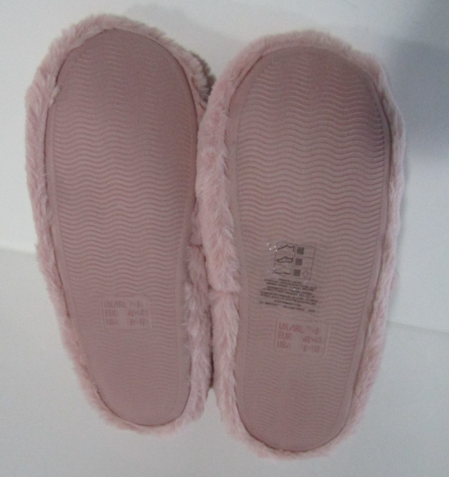PRIMARK BOOT SLIPPERS PINK FLUFFY MEMORY FOAM BOOTIES POM POMS COSY UK ...