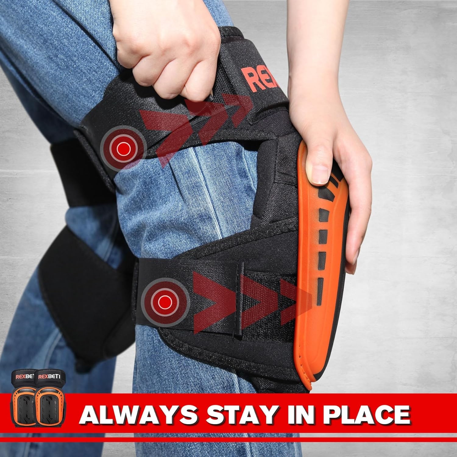 Knee Pads for Work, Construction Gel Knee Pads Tools by REXBETI, Heavy ...
