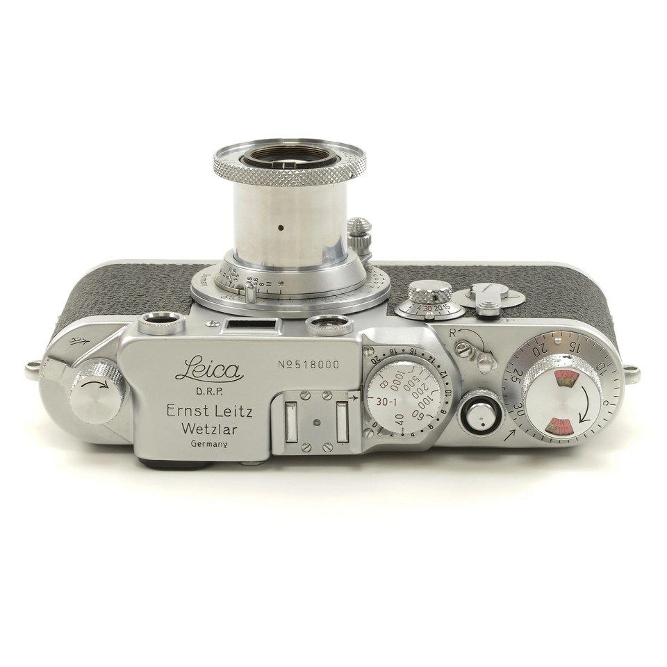 LEICA IIIC CONVERSION IIIF + LEITZ 50MM F3.5 ELMAR BOX 518000 !!! LOOHW ...