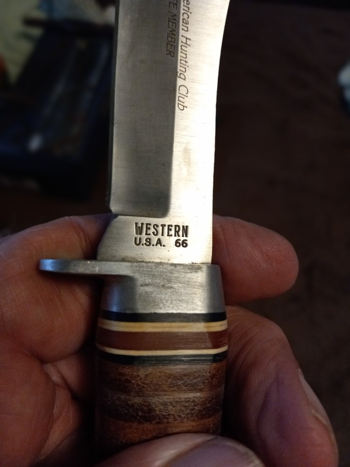 vintage WESTERN USA THE CLASSIC WESTERN COMBO 2 KNIFE PIGGYBACK NAHC ...