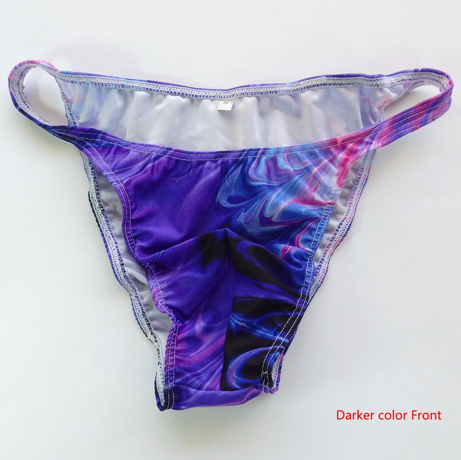 K377 P Mens String Bikini Narrow Waist Contoured Pouch Swim Fabric