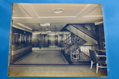 CUNARD WHITE STAR LINE STUART BALE MV BRITANNIC ? 1ST CL STAIRS 11.5"X9 ...