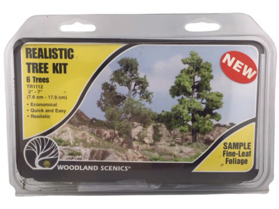 Woodland Scenics TR1112 Green Realistic Trees Kit (6) 3" - 7" Tall ...