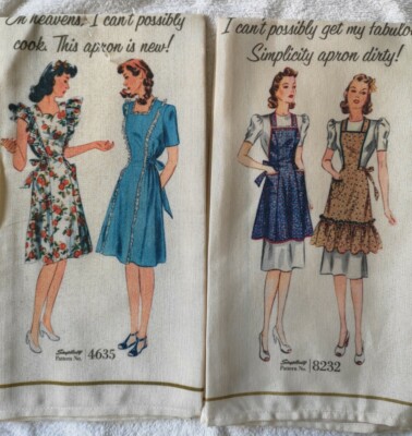 SIMPLICITY VINTAGE TEA TOWEL_Pattern No. 8232 & 4635 | eBay