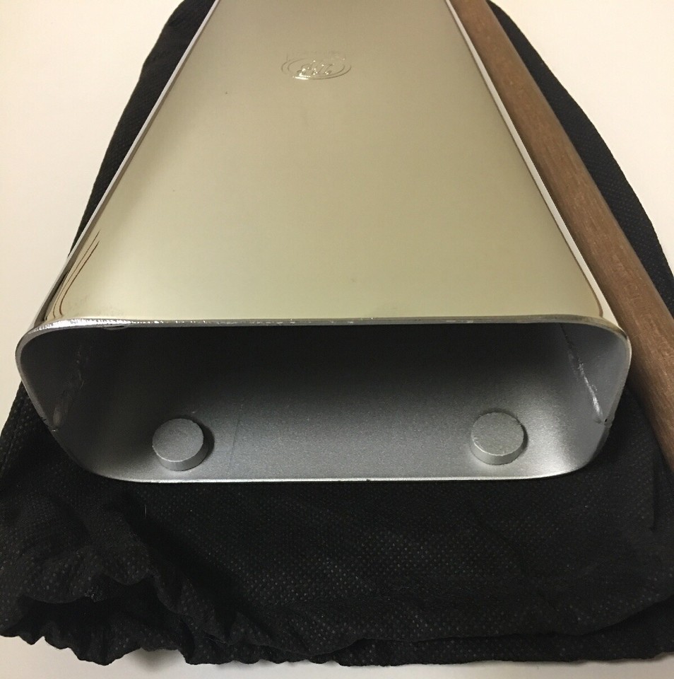 Hand Held Cowbell Chrome ES-4 Type With Stick & Cowbell Pouch. TP#5 Med ...