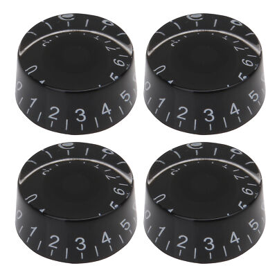 4pcs Plastic Black Graduated Dome Control Knob for Electric Guitar Easy ...