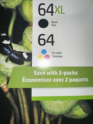 GENUINE HP 64XL BLACK 64 COLOR INK FACTORY SEALED 2027 | eBay
