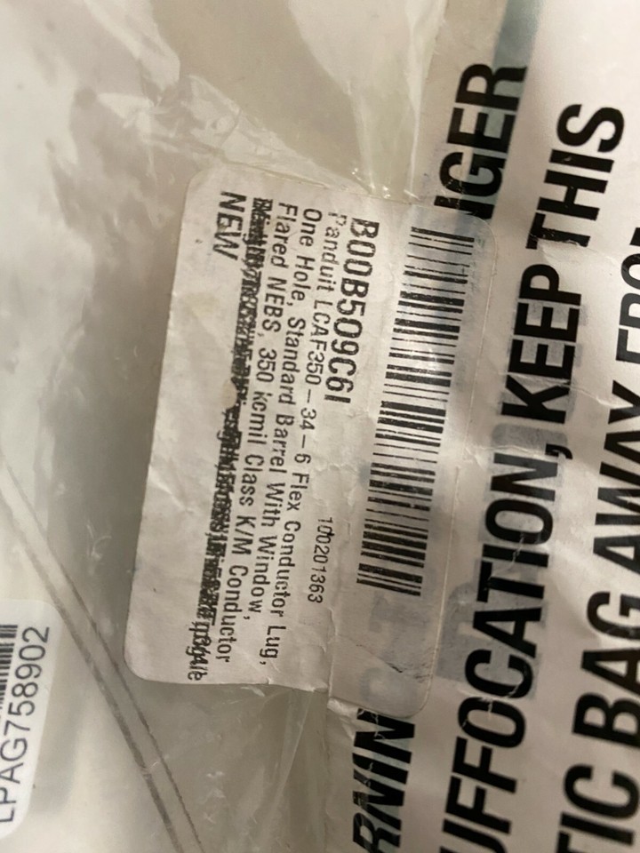 PANDUIT LCAF350-34-6 Lug Compression Connector Blue Pie P76 119 C09 | eBay