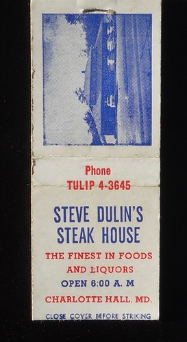 1950s Steve Dulin's Steak House The Finest in Liquors Old Cars ...