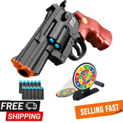Realistic Toy Fake Revolver Gun for Kid/Boy/Girl/Teen w/Ejecting Soft ...